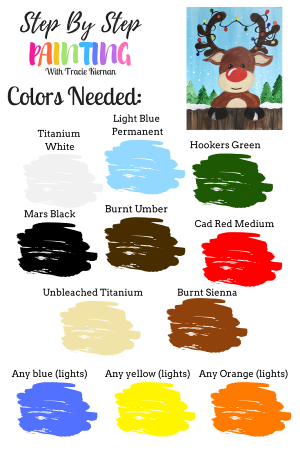 How To Paint A Cute Rudolph - Tracie Kiernan - Step By Step Painting