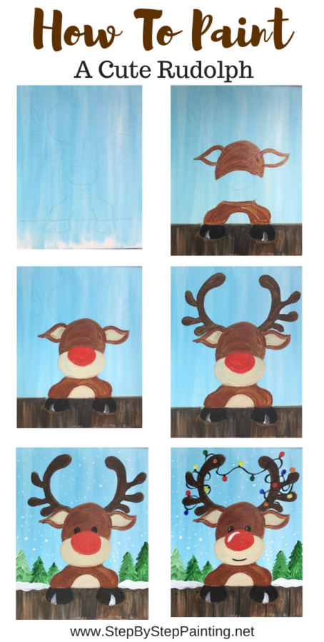 How To Paint A Cute Rudolph - Tracie Kiernan - Step By Step Painting