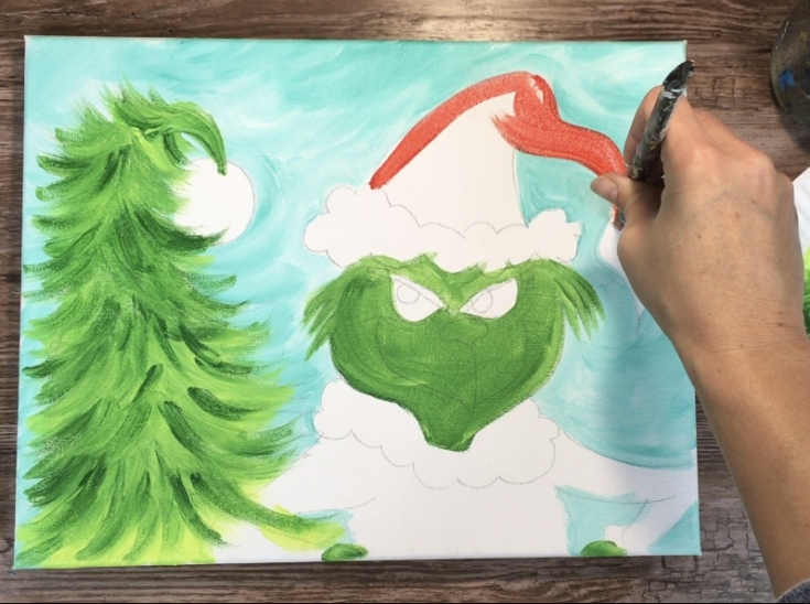 Grinch Painting - With Traceable - Online Step By Step Painting Tutorial