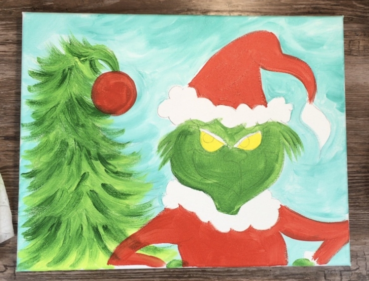 Grinch Painting - With Traceable - Online Step By Step Painting Tutorial