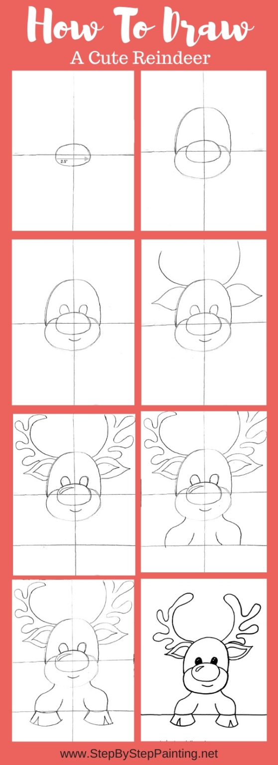 How To Draw A Reindeer - Step By Step Drawing Tutorial