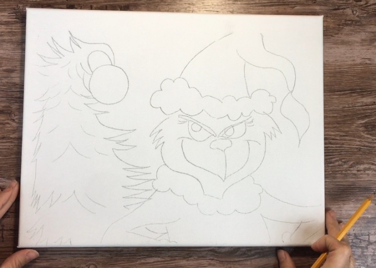 Grinch Painting - With Traceable - Online Step By Step Painting Tutorial