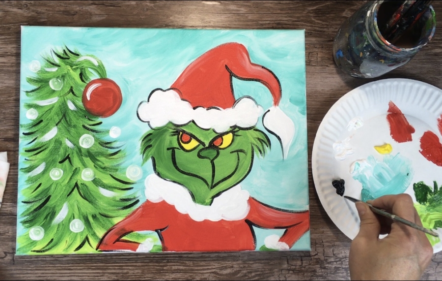 Grinch Painting - With Traceable - Online Step By Step Painting Tutorial