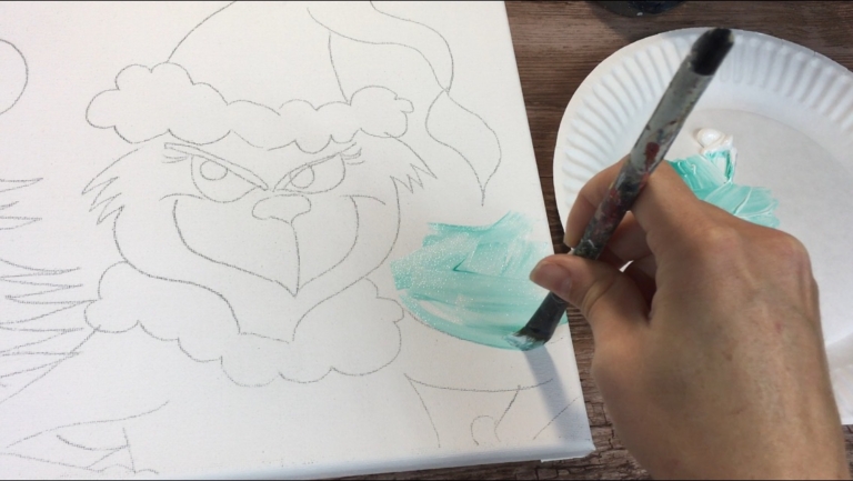 Grinch Painting - With Traceable - Online Step By Step Painting Tutorial