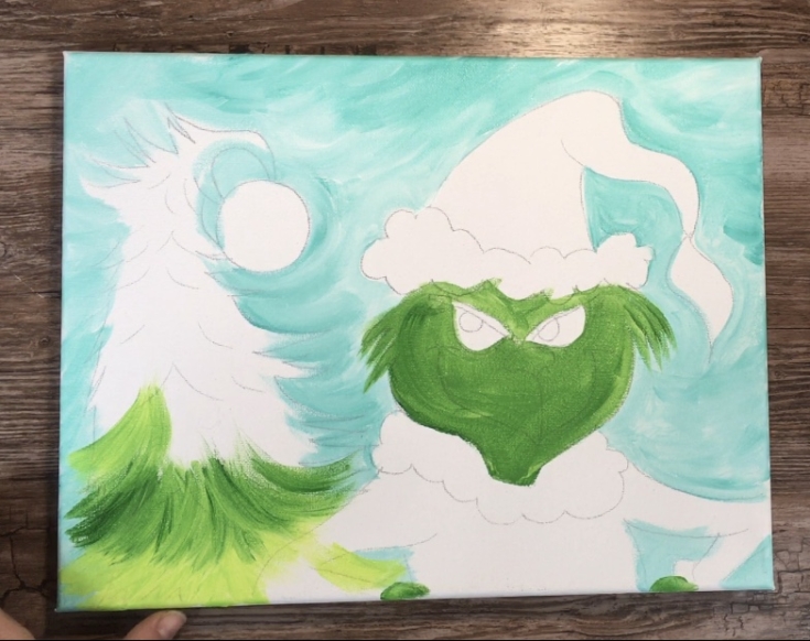 Grinch Painting - With Traceable - Online Step By Step Painting Tutorial