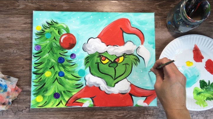 Grinch Painting - With Traceable - Online Step By Step Painting Tutorial