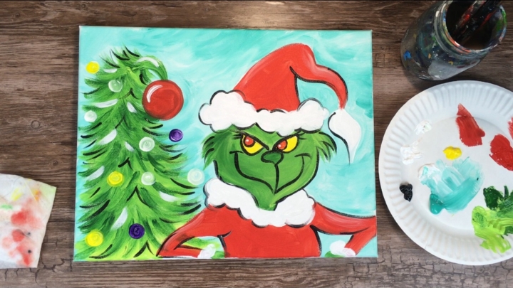 Grinch Painting - With Traceable - Online Step By Step Painting Tutorial