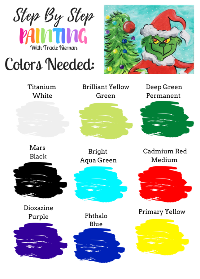 Grinch Painting - With Traceable - Online Step By Step Painting Tutorial