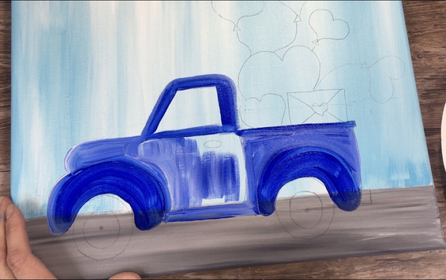 Love Truck Painting - Step By Step Tutorial - With Pictures
