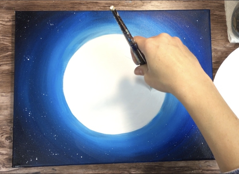 How To Paint A Moon - Step By Step Beginner Acrylic Tutorial