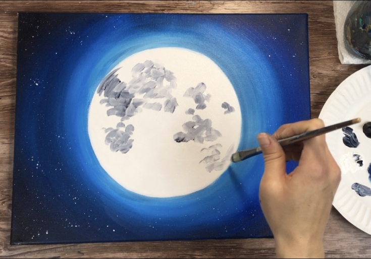 How To Paint A Moon - Step By Step Beginner Acrylic Tutorial