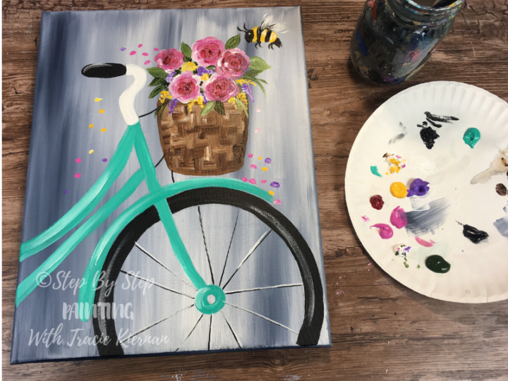 Spring Bicycle Painting - Tracie Kiernan - Step By Step Painting