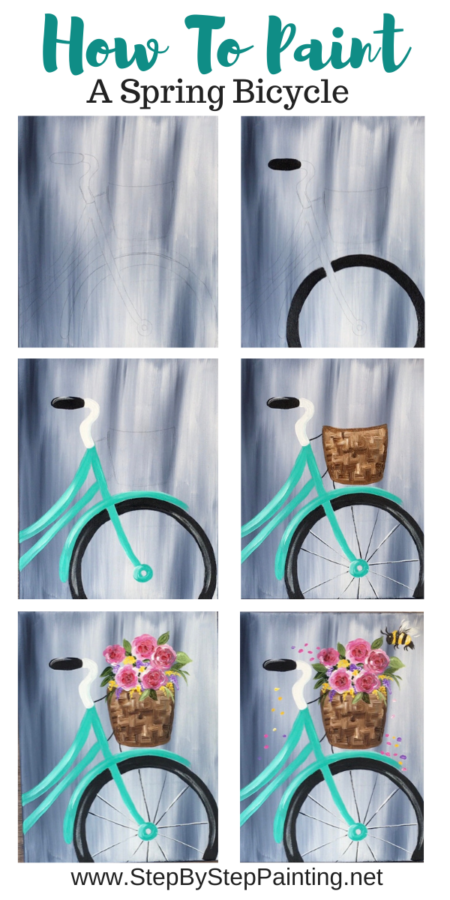 Spring Bicycle Painting - Tracie Kiernan - Step By Step Painting