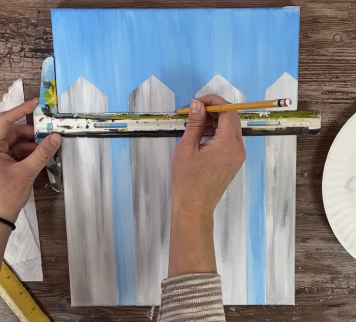 Garden Fence Painting On Canvas - Step By Step With Pictures and Video