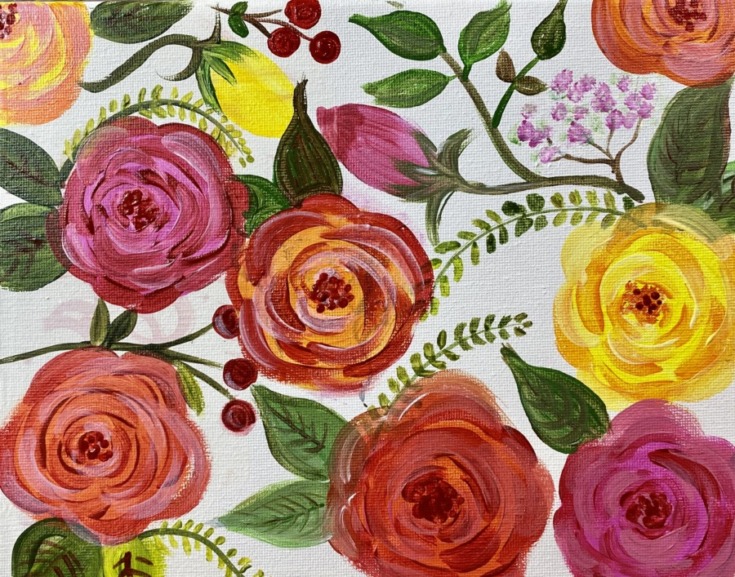 How To A Rose - Easy & Simple - Step By Step Painting