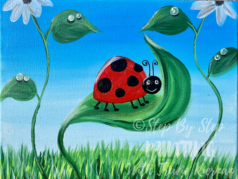 Ladybug Painting - Step By Step Tutorial - With Video