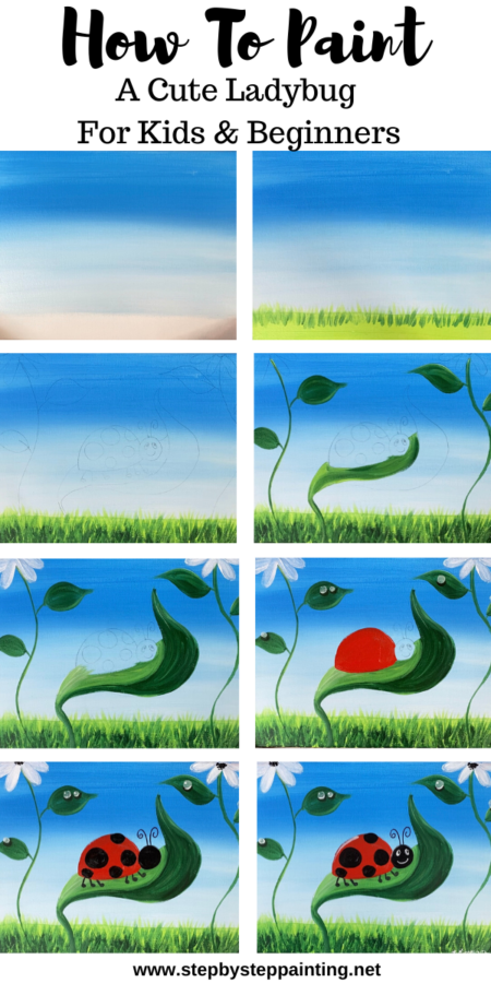 Ladybug Painting - Step By Step Tutorial - With Video