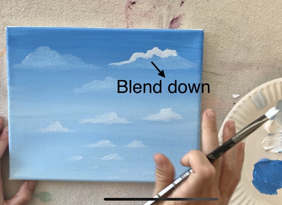 Step By Step Acrylic Painting Clouds Thank You For Being Here Enjoy