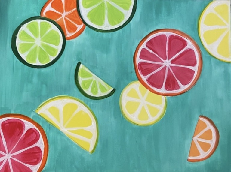 Citrus Painting - Step By Step Painting - For Beginners