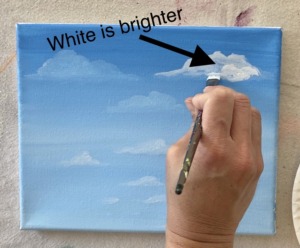 How To Paint Clouds - Simple Puffy Clouds - Step By Step Painting