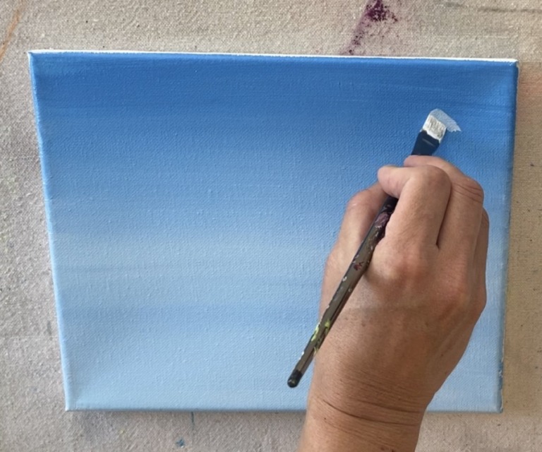 How To Paint Clouds - Simple Puffy Clouds - Step By Step Painting