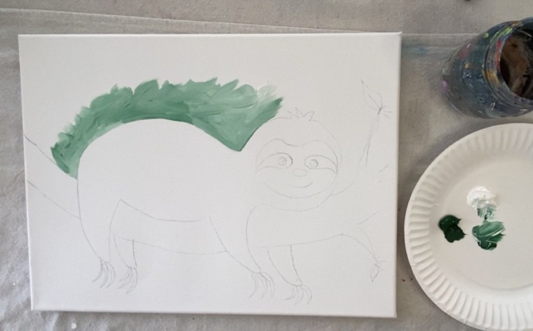 Sloth Painting - Step By Step Painting - Beginner Online Lesson