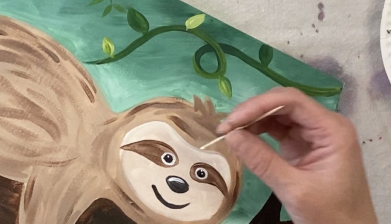 Sloth Painting - Step By Step Painting - Beginner Online Lesson