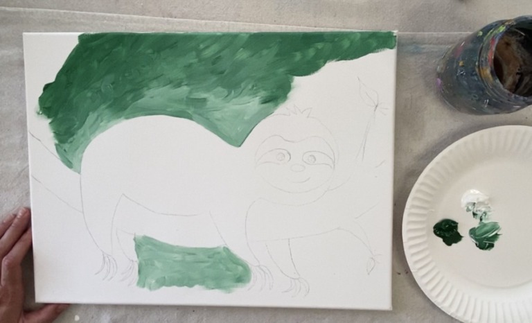 Sloth Painting - Step By Step Painting - Beginner Online Lesson