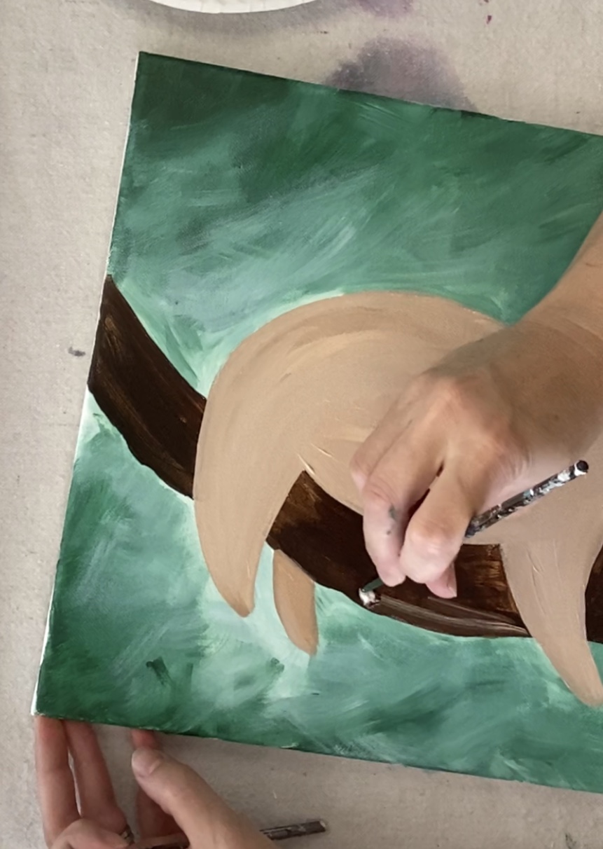 Sloth Painting - Step By Step Painting - Beginner Online Lesson