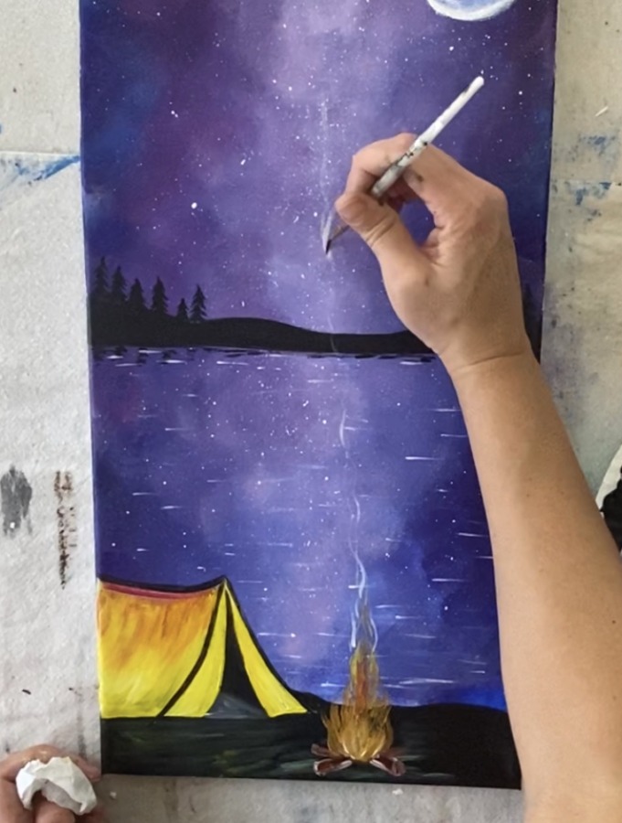 Galaxy Campsite Acrylic Painting Tutorial - Tracie Kiernan - Step By ...