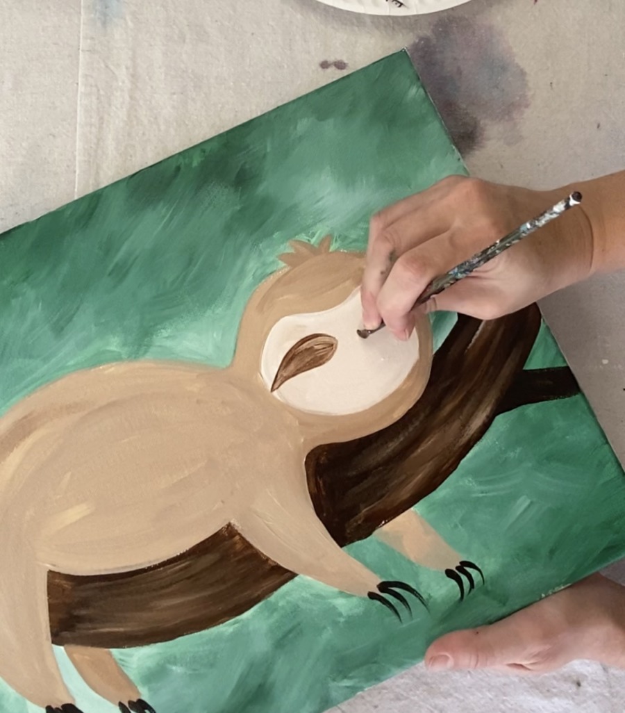 Sloth Painting - Step By Step Painting - Beginner Online Lesson