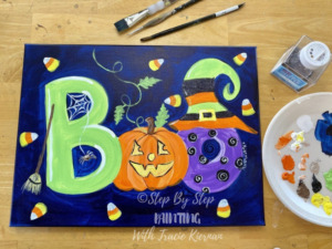 "Boo" Halloween Letters Painting Tutorial - Tracie Kiernan - Step By ...