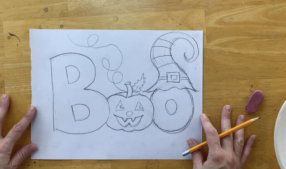 "Boo" Halloween Letters Painting Tutorial - Tracie Kiernan - Step By ...