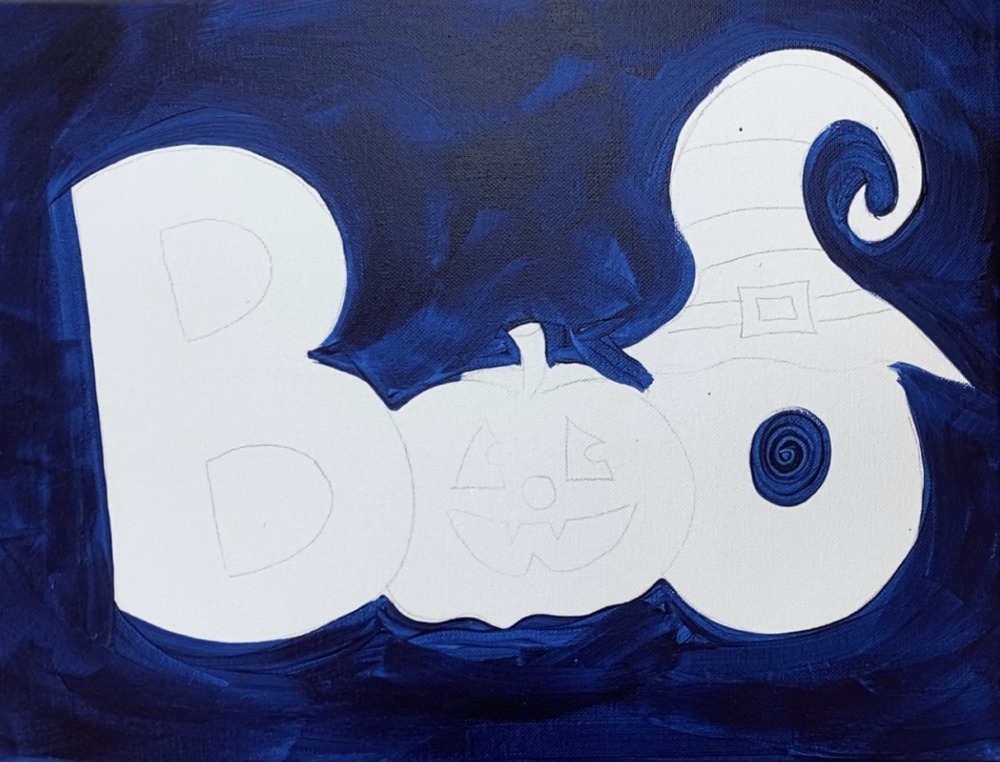 "Boo" Halloween Letters Painting Tutorial - Tracie Kiernan - Step By ...