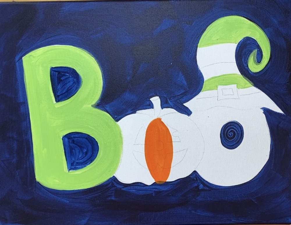 "Boo" Halloween Letters Painting Tutorial - Tracie Kiernan - Step By ...