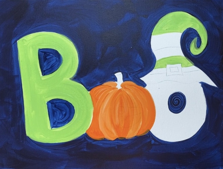 "Boo" Halloween Letters Painting Tutorial - Tracie Kiernan - Step By ...