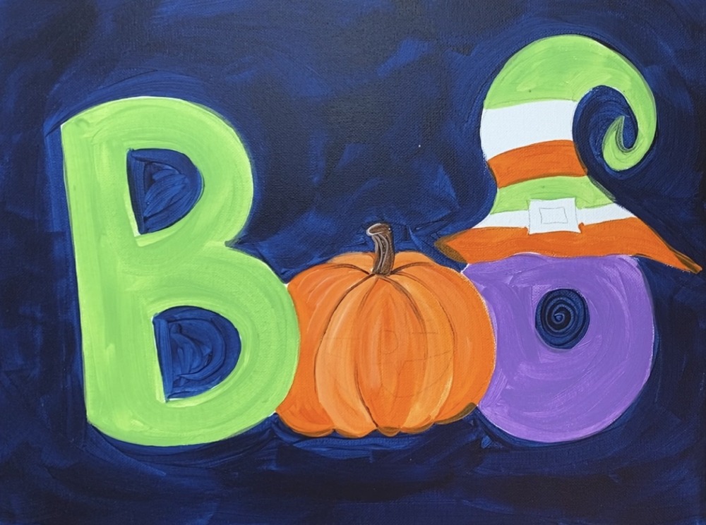"Boo" Halloween Letters Painting Tutorial - Tracie Kiernan - Step By ...