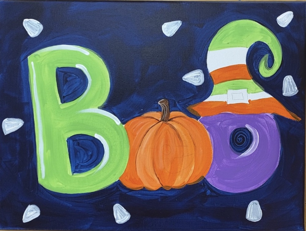 "Boo" Halloween Letters Painting Tutorial - Tracie Kiernan - Step By ...