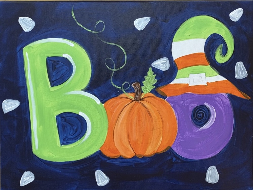 "Boo" Halloween Letters Painting Tutorial - Tracie Kiernan - Step By ...