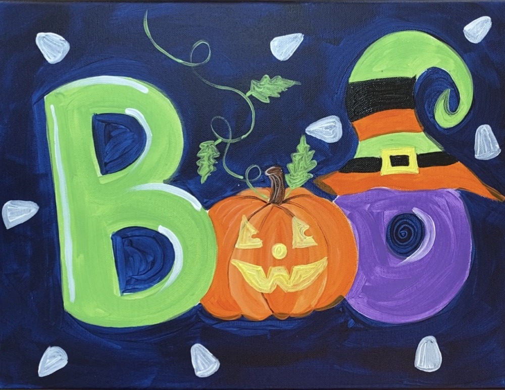 "Boo" Halloween Letters Painting Tutorial - Tracie Kiernan - Step By ...
