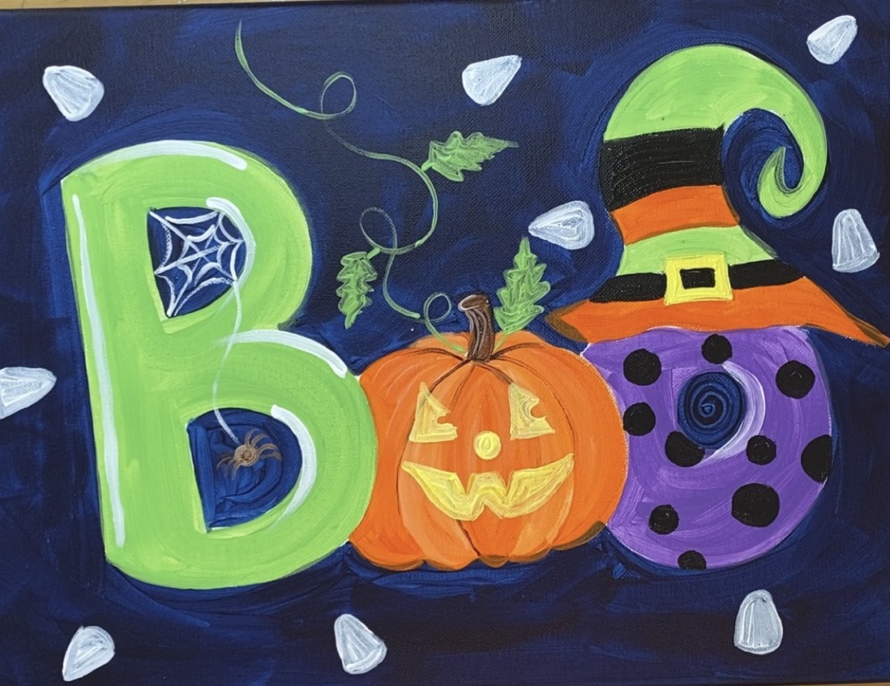 "Boo" Halloween Letters Painting Tutorial - Tracie Kiernan - Step By ...