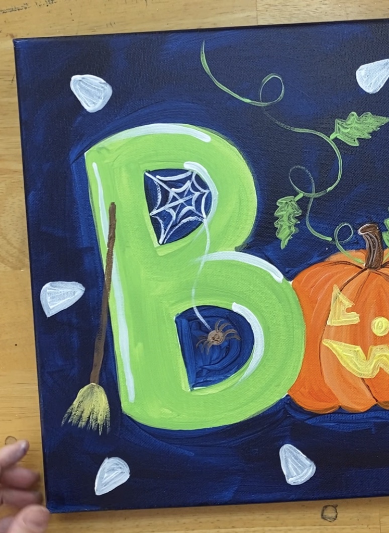 "Boo" Halloween Letters Painting Tutorial - Tracie Kiernan - Step By ...