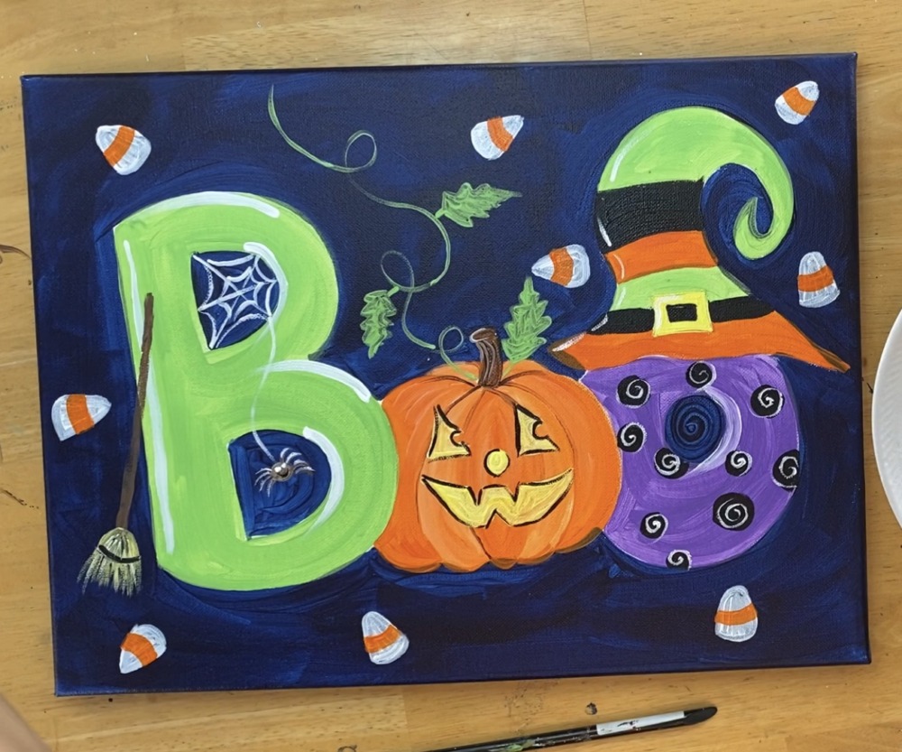 "Boo" Halloween Letters Painting Tutorial - Tracie Kiernan - Step By ...