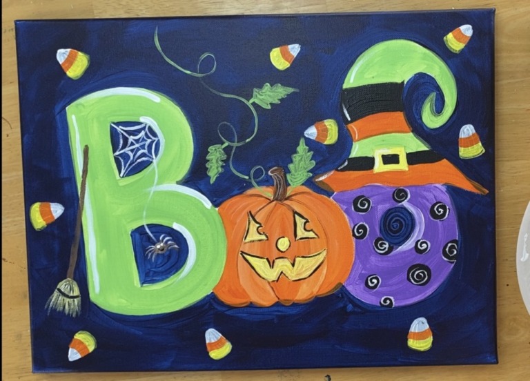 "Boo" Halloween Letters Painting Tutorial - Tracie Kiernan - Step By ...