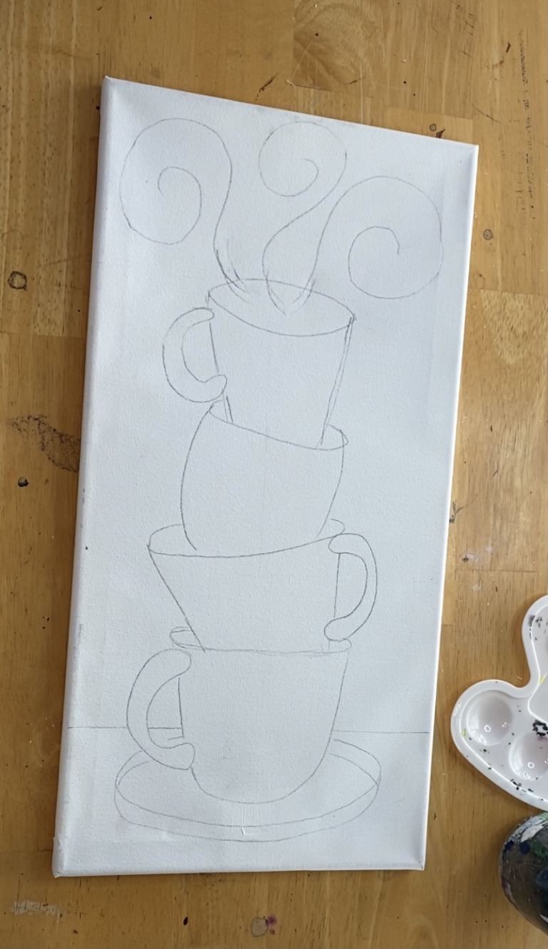 Stacked Coffee Painting - Step By Step Online Tutorial