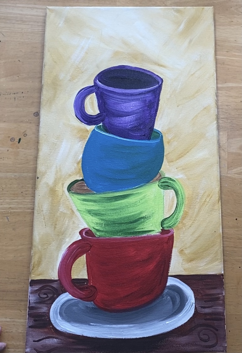 Stacked Coffee Painting - Step By Step Online Tutorial