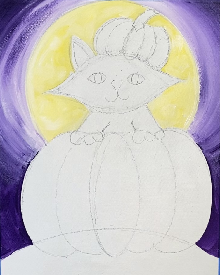 Halloween Cat Acrylic Painting - Online Tutorial
