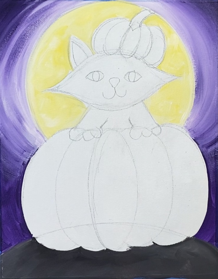 Halloween Cat Acrylic Painting - Online Tutorial