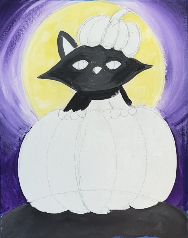 Halloween Cat Acrylic Painting - Online Tutorial