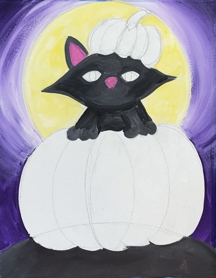 Halloween Cat Acrylic Painting - Online Tutorial